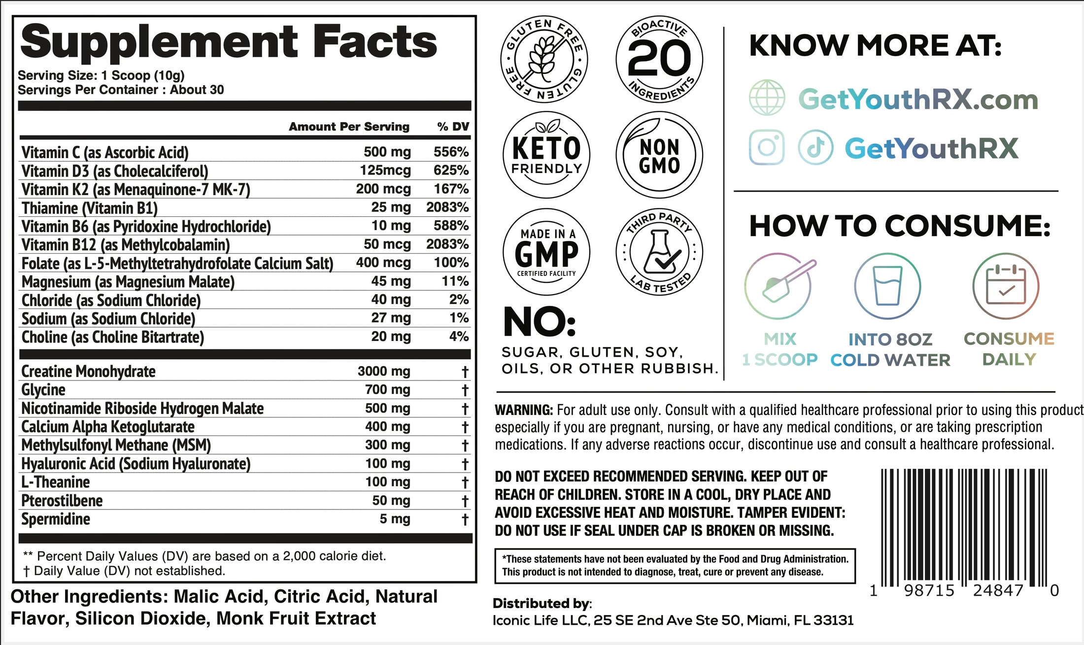 YouthRX | Daily Longevity Mix with NR + 19 leading longevity ingredients