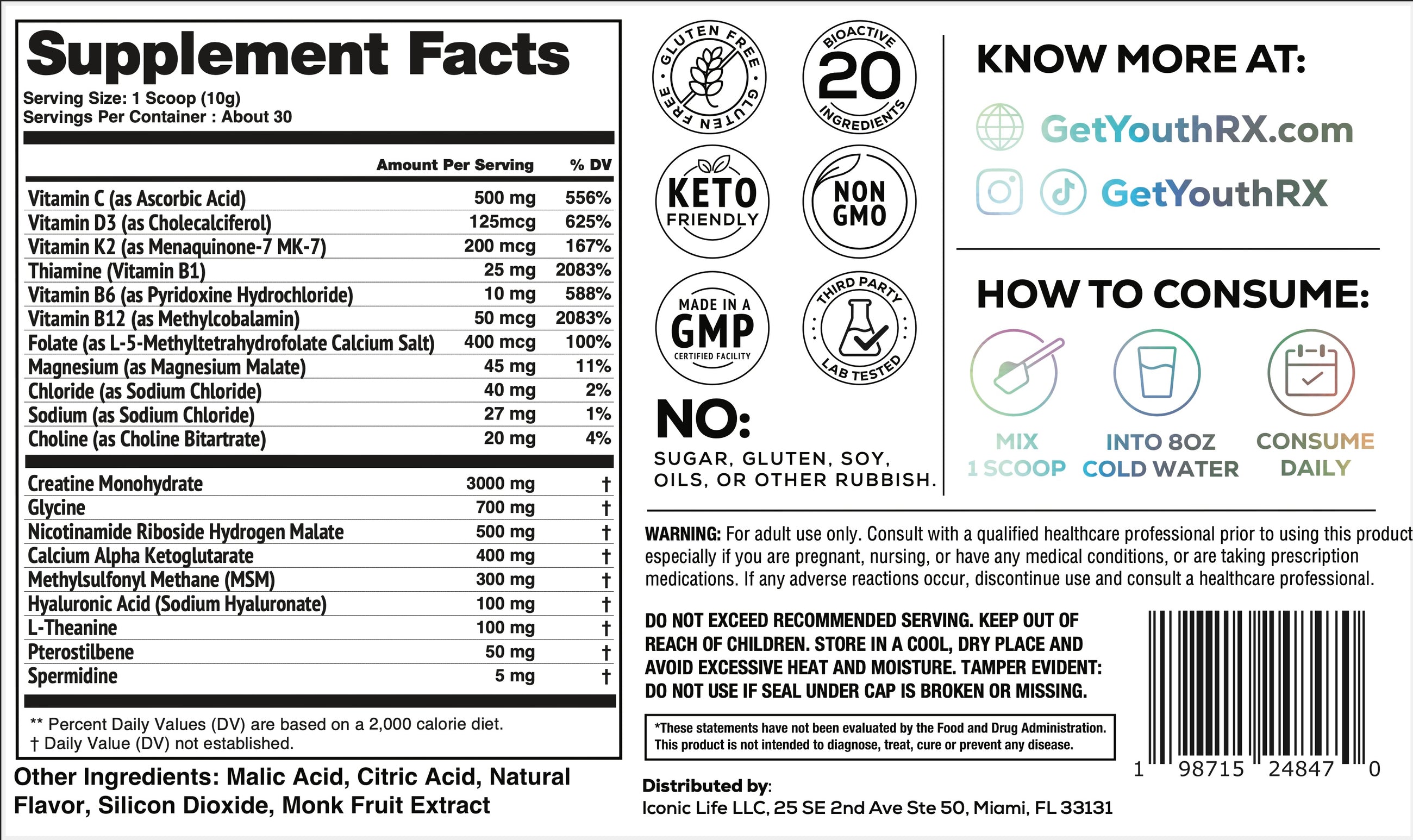 YouthRX | Daily Longevity Mix with NR + 19 leading longevity ingredients